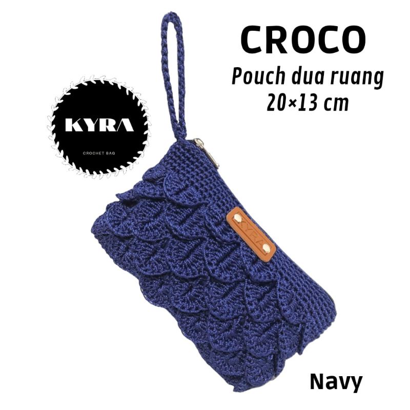Jual CROCO Pouch Dompet Rajut Handmade 2 Ruang by Kyra | Shopee Indonesia