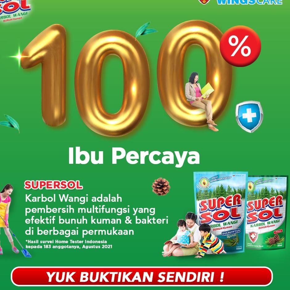 Jual Penjualan Pilihan SUPERSOL Pembersih Lantai Karbol Lemon 1800ML ...