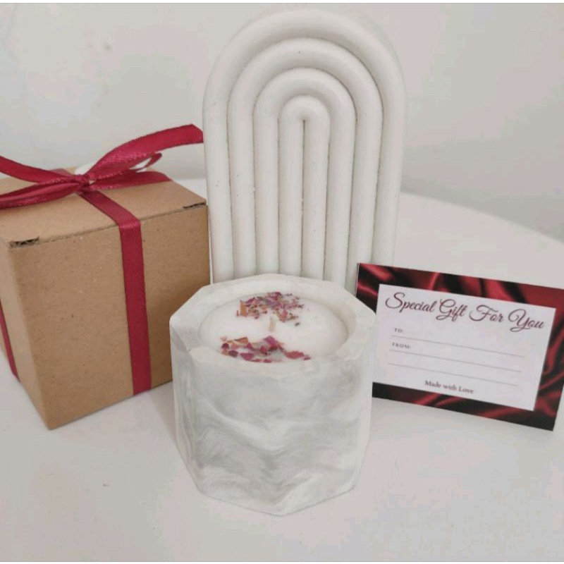 Jual SPECIAL GIFT Candle Marble Aesthetic Hampers Box Souvenir Gift ...