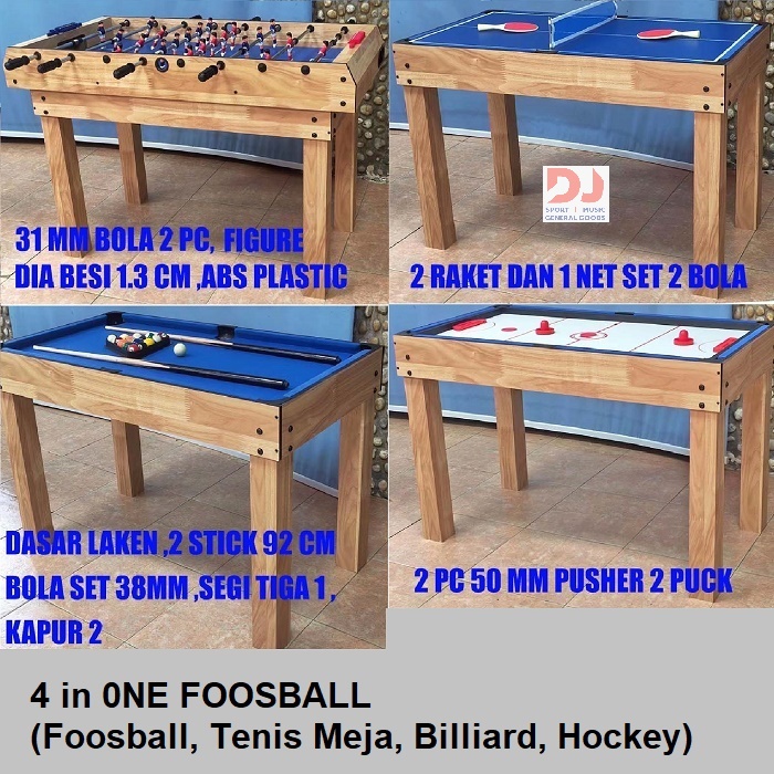 Jual FOOSBALL 4 IN ONE (FOOSBALL, TENIS MEJA, BILLIARD, HOCKEY ...