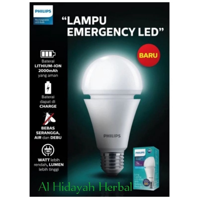 Jual Lampu Philips Emergency Rechargeable LED Buld 8Watt 6500K Putih ...