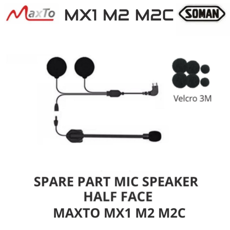 Jual Maxto M2 Bluetooth Intercom Helm Soman M2 Mic Speaker Half Face ...