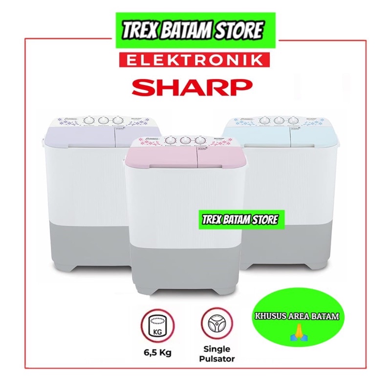 Jual SHARP ES-T70MW MESIN CUCI 2 TABUNG 6,5KG (BATAM) | Shopee Indonesia