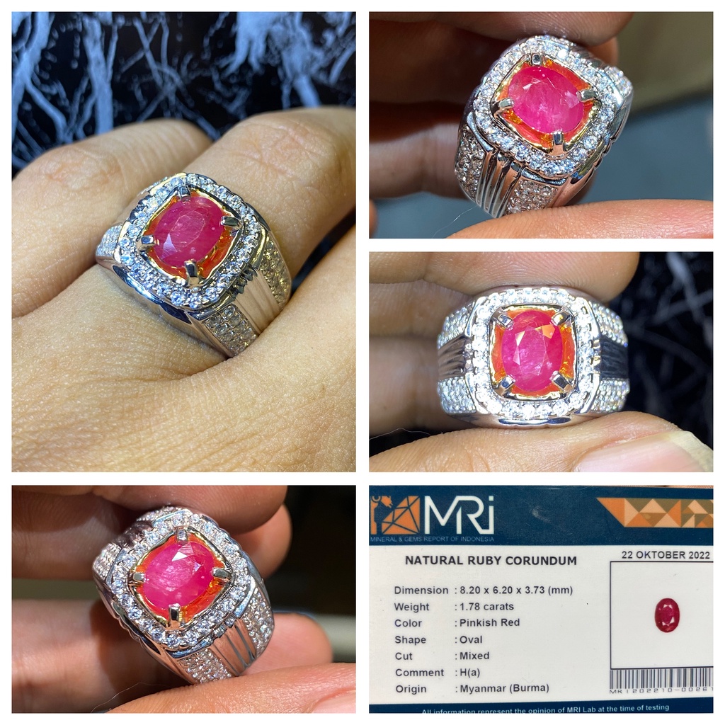 Jual Natural 1.78ct Pinkish Red Ruby Myanmar Burma Heat Only | Shopee ...