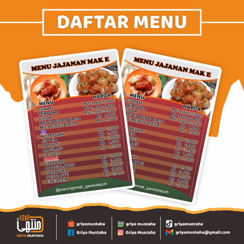 Jual Jasa Desain Dan Cetak Daftar Menu BARCODE / QR Code | Shopee Indonesia