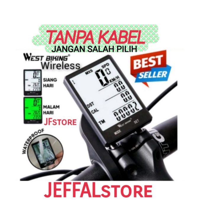 Jual Speedometer Sepeda TANPA KABEL Mudah Pemasangan nya West Biking ...