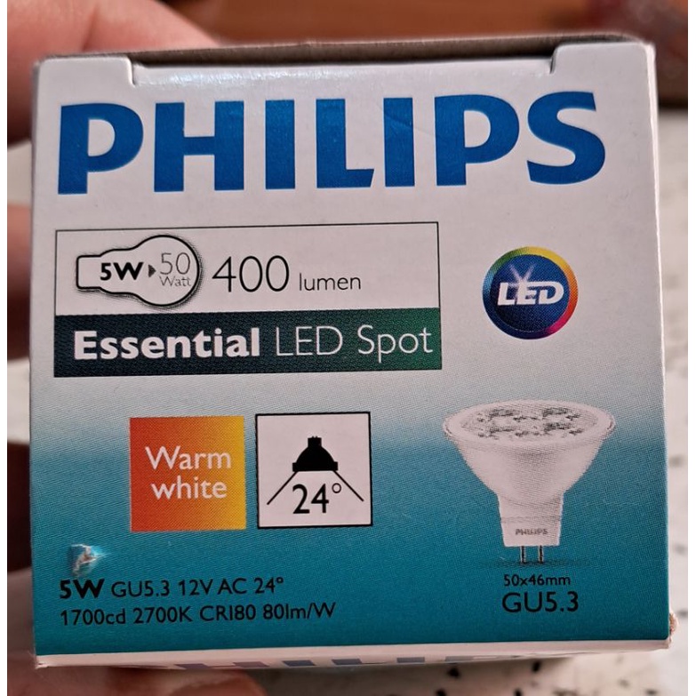 Jual Original Philips Led Halogen DC AC 12v 5w mr16 warm white dan putih | Shopee Indonesia