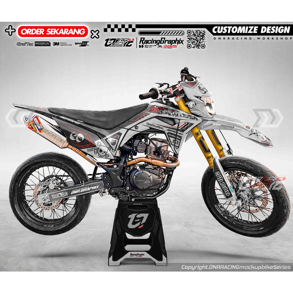 Jual CUSTOM DECALS KLX, DTX , WR, CRF Supermoto/Motocross // DNRRACING ...