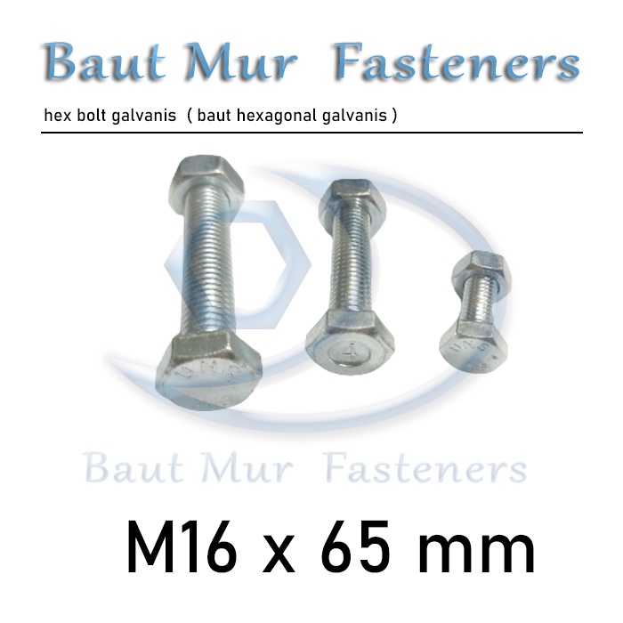 Jual Baut Mur M16 x 65MM / BMP M16 x 65MM Galvanis / BMP M16 x 65MM ...