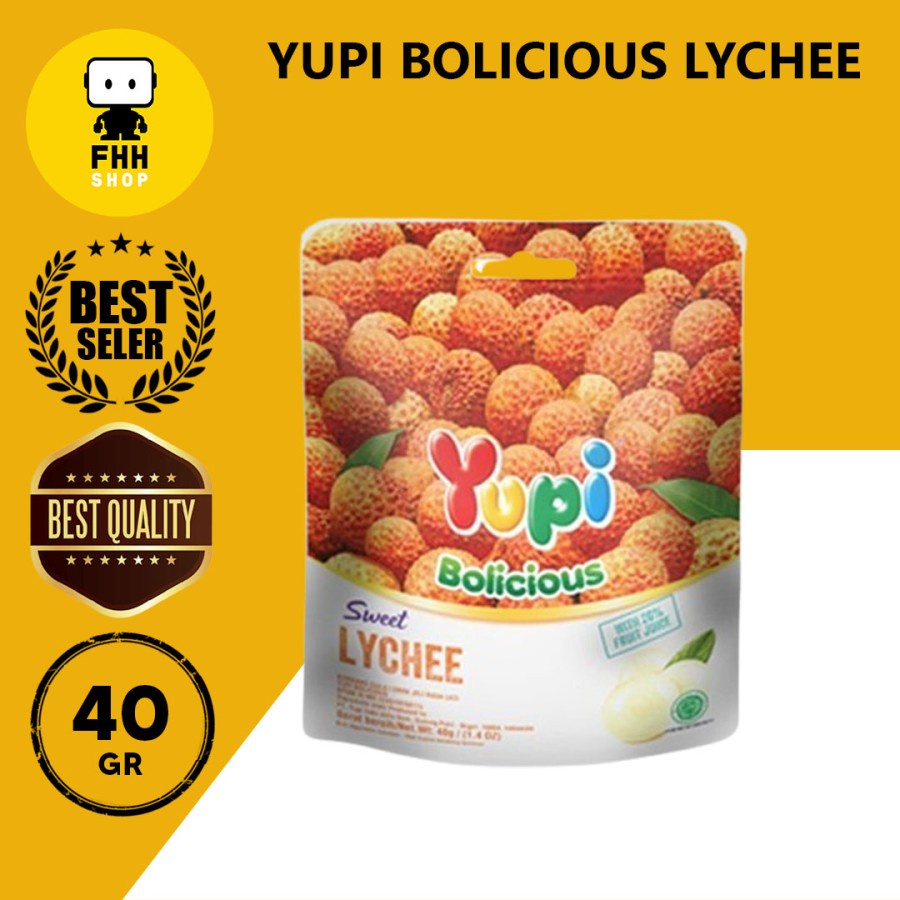 Jual Permen Gummy YUPI Bolicious - Lychee 40 Gr | Shopee Indonesia