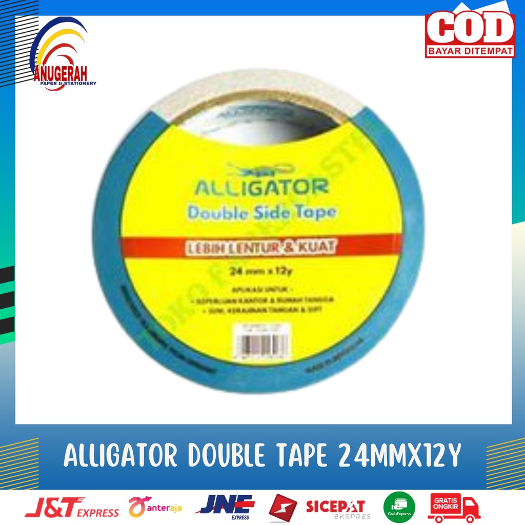 Jual ALLIGATOR DOUBLE TAPE 24MMX12Y (PCS) | Shopee Indonesia