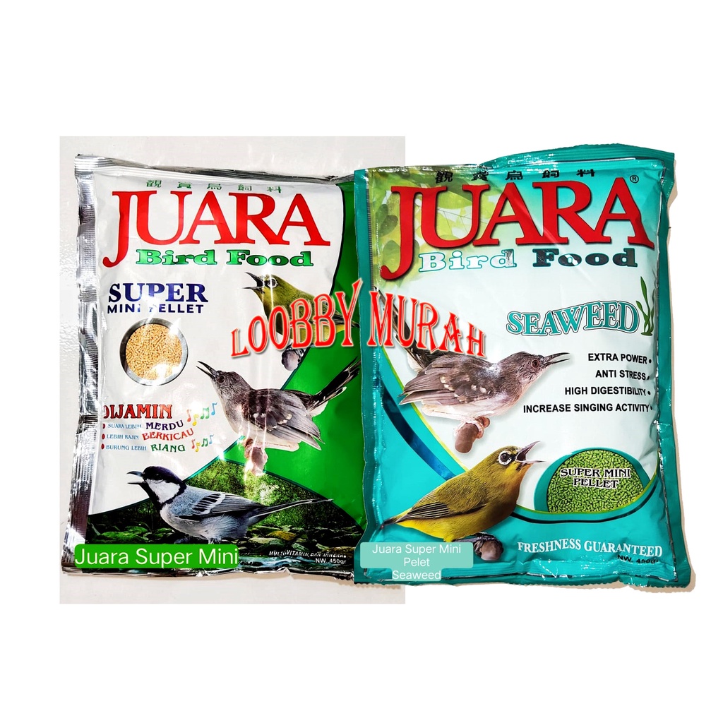 Jual Pakan Makanan Burung JUARA SUPER MINI Seaweed Hijau Pur Voer Pelet ...
