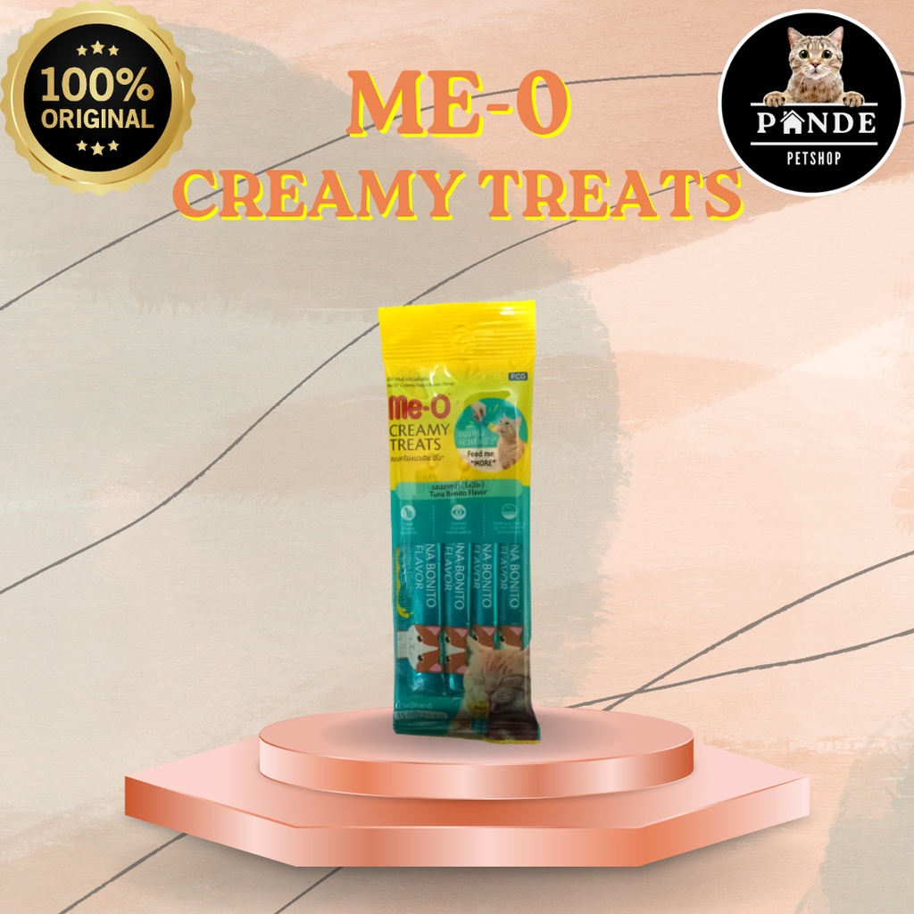 Jual Me-O Creamy Bonito & Tuna Cat Treat Cemilan Basah Kucing 4 pcs ...