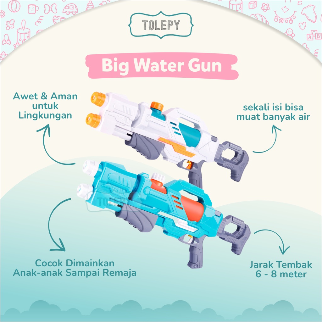 Jual Mainan Pistol Air Semi Otomatis / Pistol Air Jumbo Kapasitas Besar ...