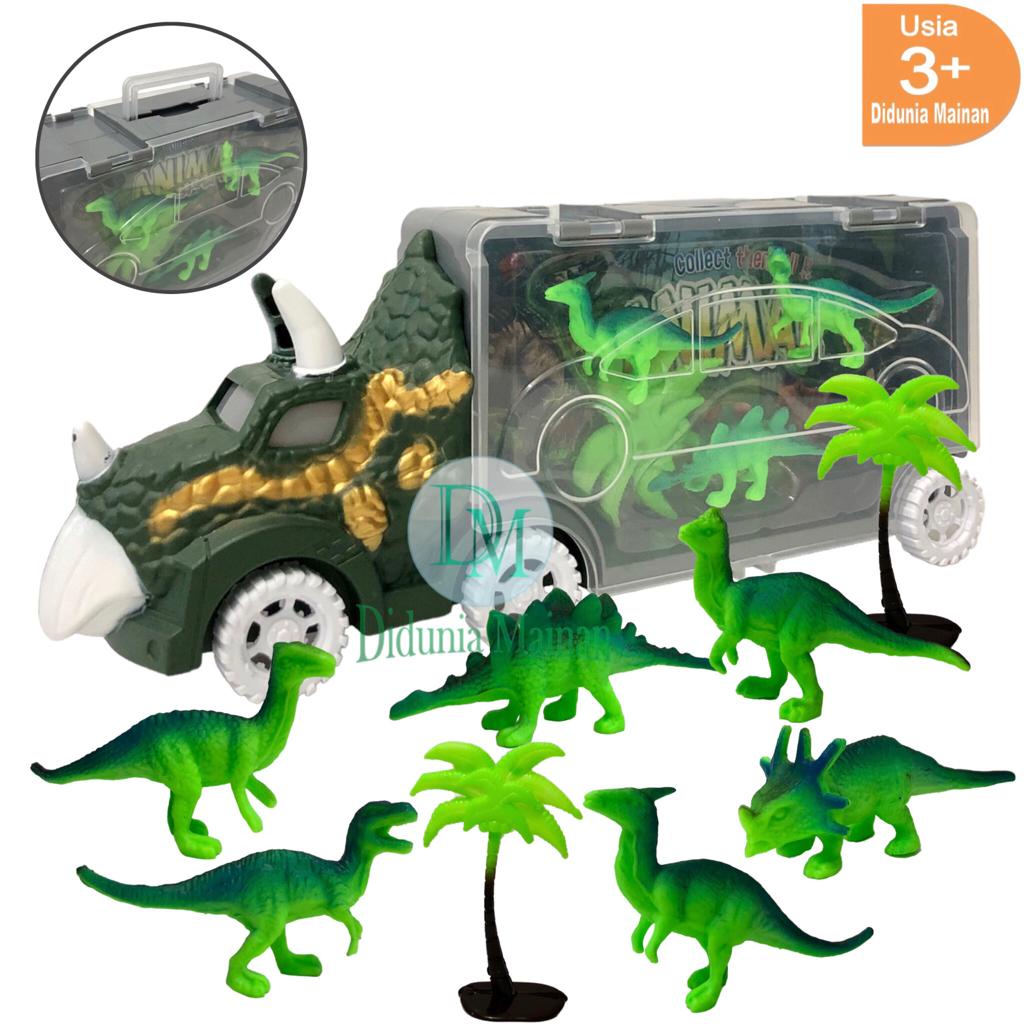 Jual Mainan mobil mobilan anak truck carrier hewan dinosaurus karet ...