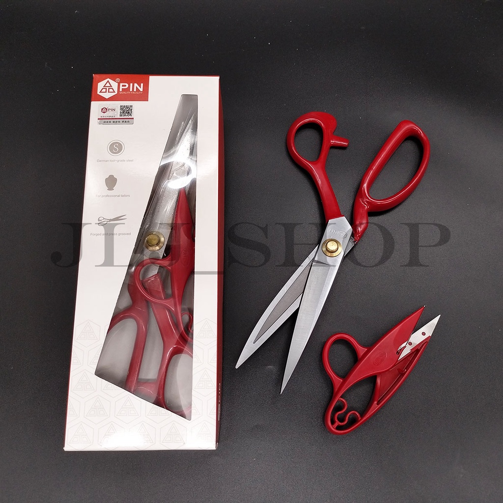 Jual gunting pin potong bahan kain (tailor) ukuran 9" (1094 MERAH ...