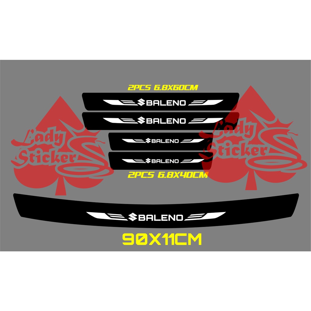 Jual 5pcs sticker sill plate carbon 3d mobil BALENO sticker karbon 3d ...