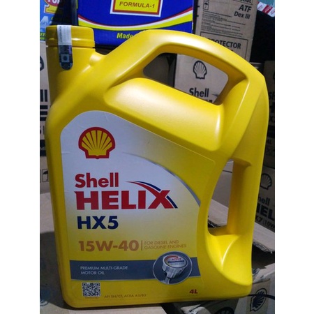 Jual oli shell HX 5 SAE 15-40 asli ukuran 4liter Otomobil | Shopee ...