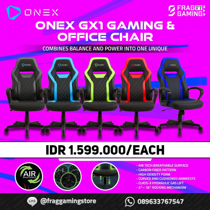 Jual Kursi Onex Gx1 / Gx 1 / Gx-1 Black Gaming Chair - Kursi Gaming ...