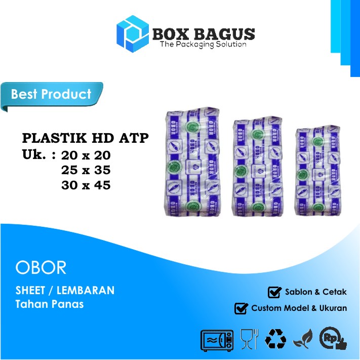 Jual PLASTIK HD ATP OBOR SHEET uk. 20x20 cm BENING ALAS BOX DUS MAKANAN ...