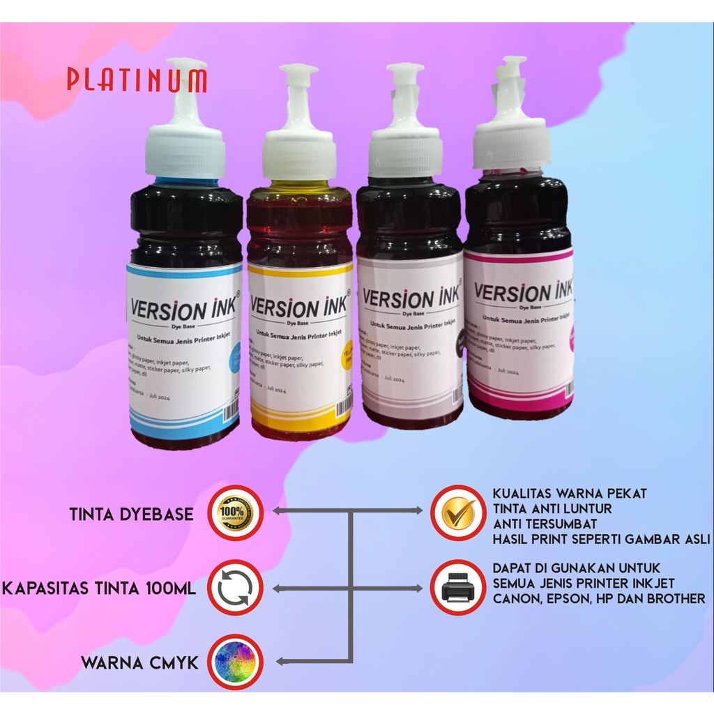 Jual TINTA S PLATINUM VERSION INK UNTUK PINTER CANON EPSON HP HARGA ...