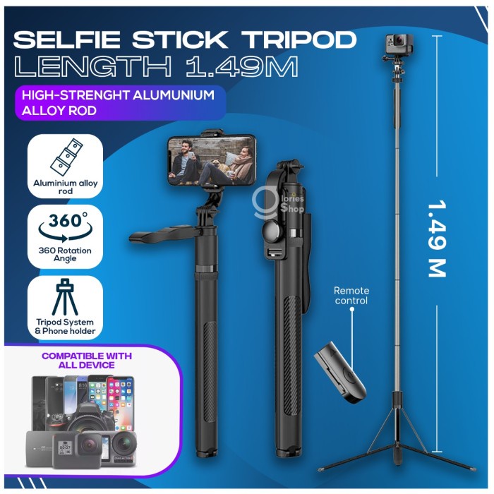 Jual Tongsis Selfie Stick Bluetooth Tripod 3in1 Tongsis Bluetooth