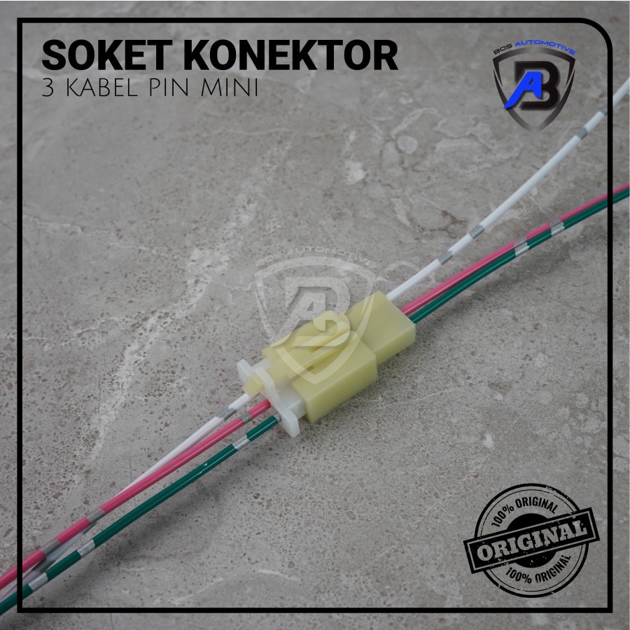 Jual Soket Sambung 3 Pin Kecil / Mini Socket Sambungan Kabel Konektor ...