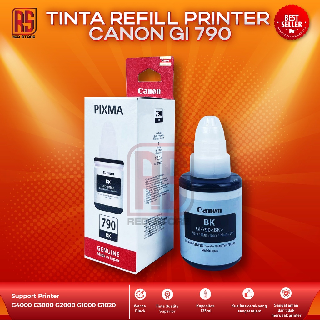 Jual Tinta Canon Gi 790 Black For Printer G1000 G2000 G3000 G4000 G1010 G2010 | Shopee Indonesia