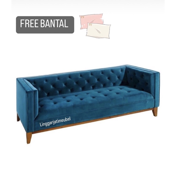 Jual Sofa Tamu Minimalis 2 Seater Retro Bludru Super Halus Premium ...