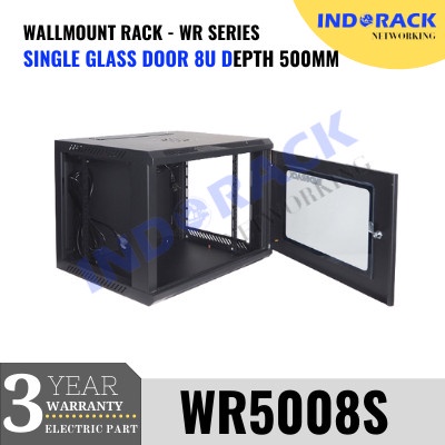 Jual Promo Indorack Wallmount Rack 8U Single Door Rack Server Depth ...