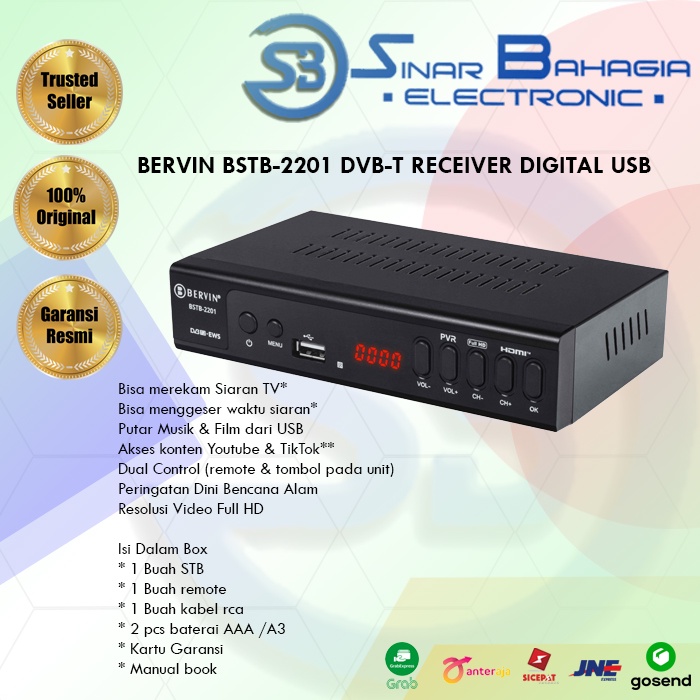 Jual BERVIN BSTB-2201 DVB-T RECEIVER DIGITAL USB (NEW) | Shopee Indonesia