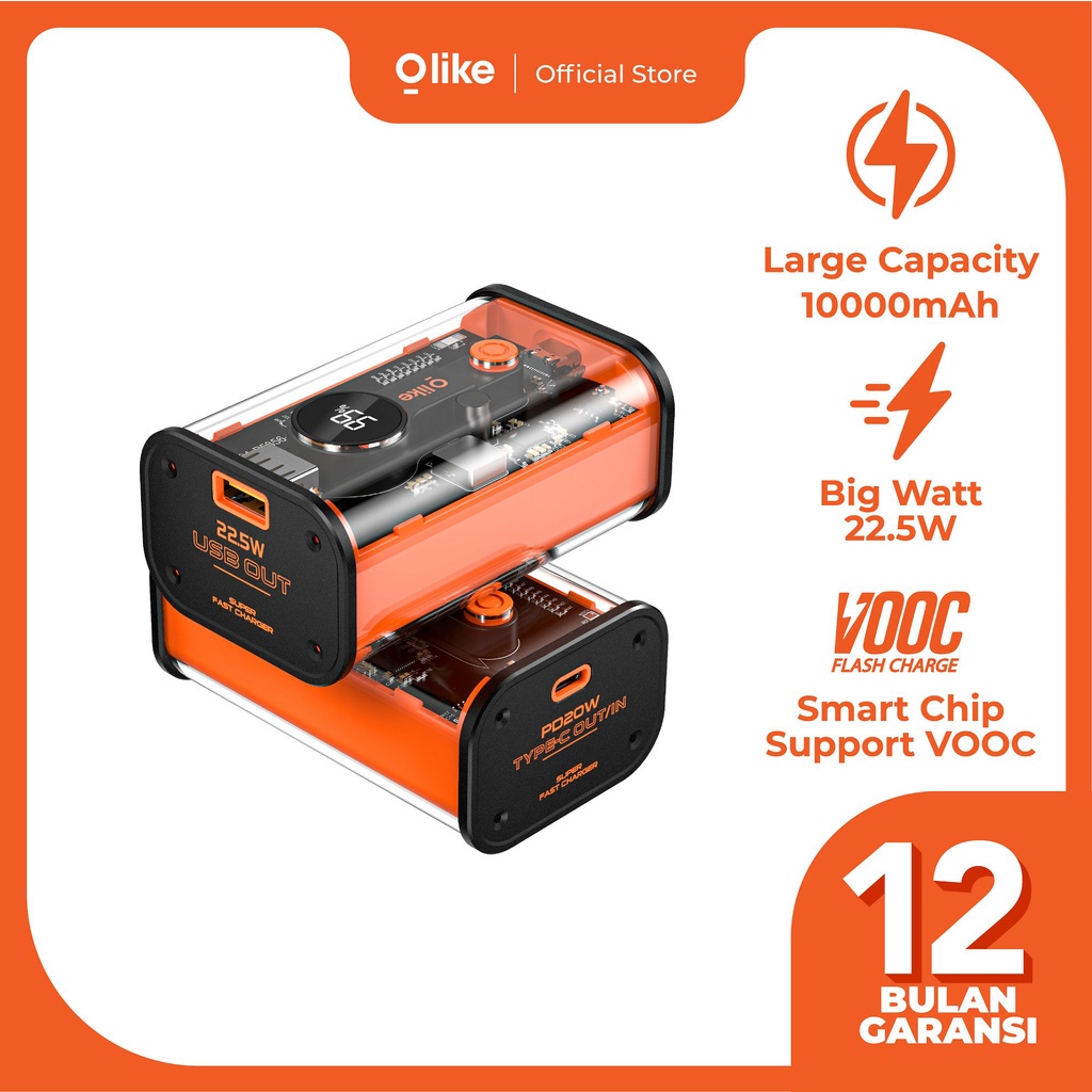 Jual POWER BANK Olike P5 BLITZ 10000mAH 22.5W Support VOOC Fast ...