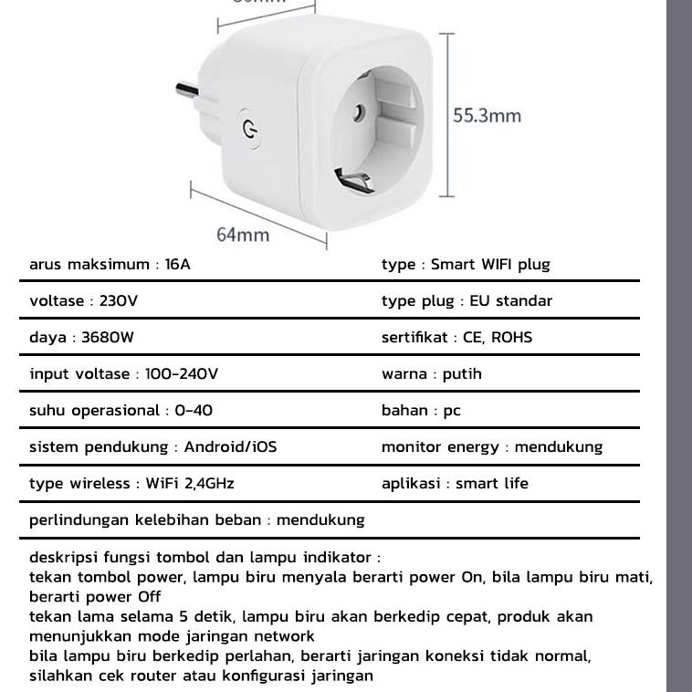 Jual [KODE KN8HS] Kadonio WiFi Smart Plug Socket 16A with Power Monitor ...