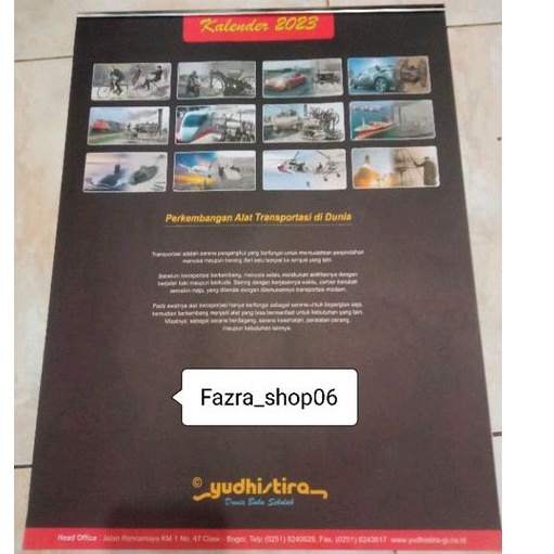Jual Kalender / Almanak dinding tahun 2023 kertas hvs ukuran 38cm x ...