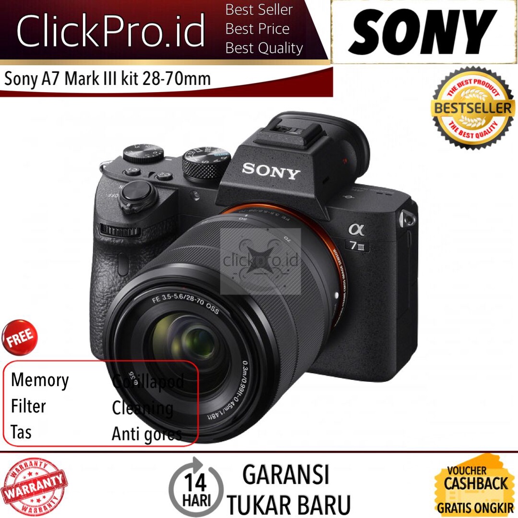 Jual Sony a7 III Kit 28-70mm / Sony a7 Mark III 28-70mm | Shopee Indonesia