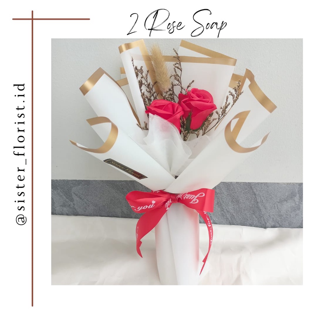 Jual SF036 TWIN ROSE SOAP FLOWER BOUQUET - BUKET BUNGA SABUN 2 TANGKAI HADIAH VALENTINE KADO ...