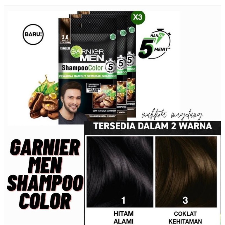 Jual Garnier Men Shampoo Colour murah Sachet | Pewarna Rambut Pria Laki ...