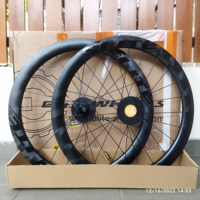 Jual Elitewheels X-Wave Carbon Wheelset 700c 50mm Disc Brake Center ...