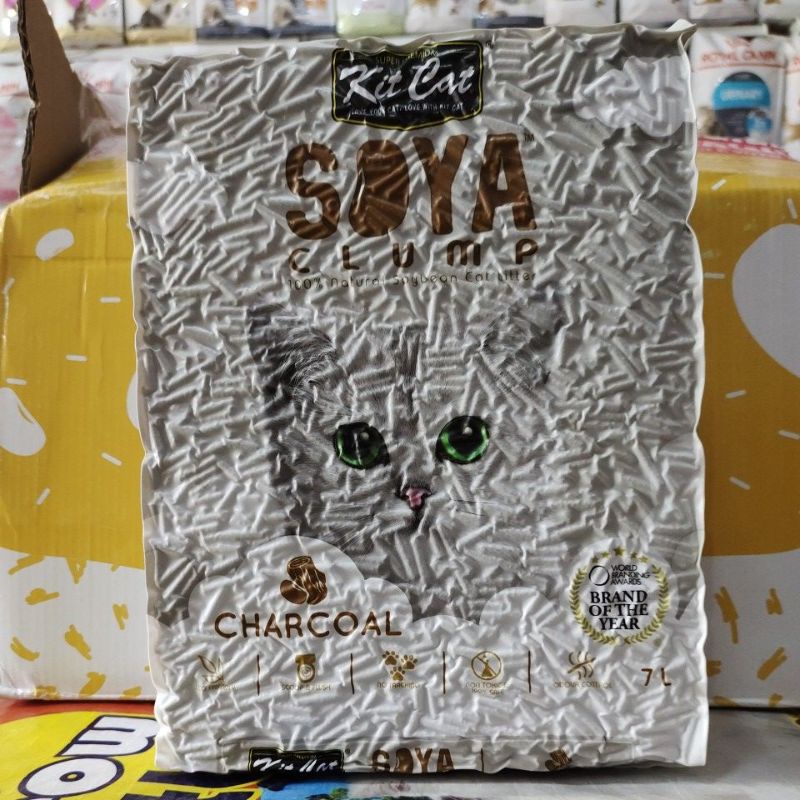 Jual Pasir kucing Soya kit cat Soya 7L aroma charcoal | Shopee Indonesia