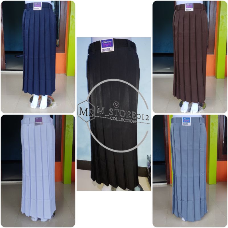 Jual ROK SEKOLAH SMP SMA MODEL REMPEL PLISKET PANJANG | Shopee Indonesia