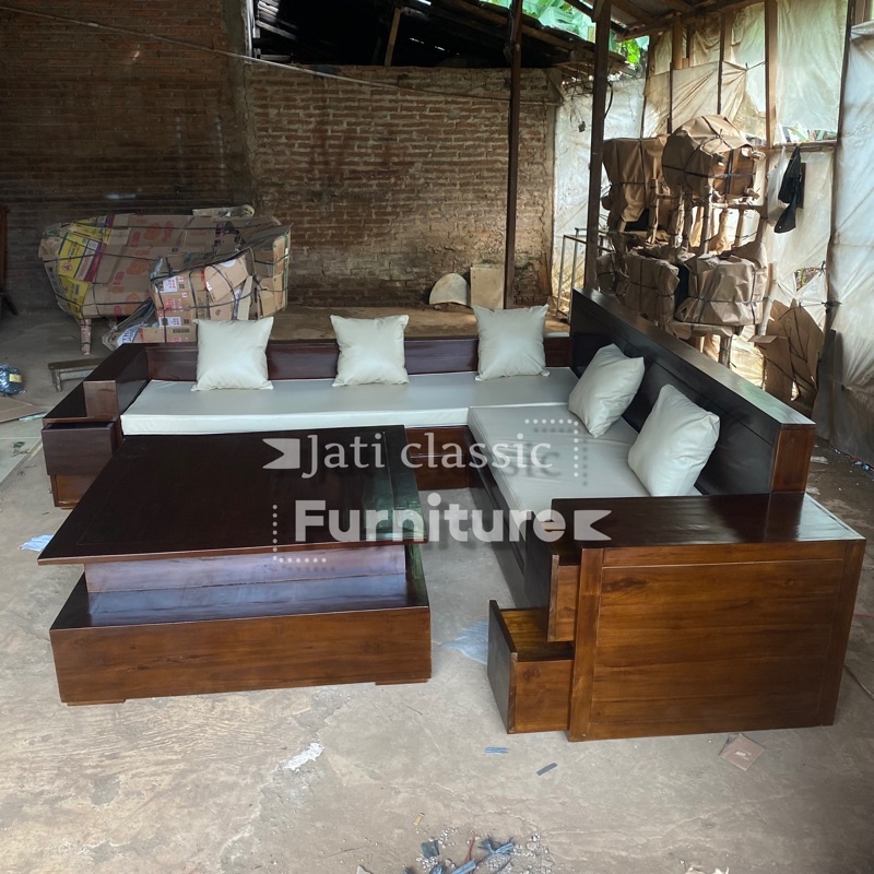 Jual ( KURSI SUDUT BOX ) KURSI TAMU MINIMALIS MODERN | Shopee Indonesia