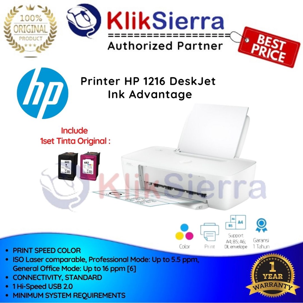 Jual Printer HP 1216 DeskJet Ink Advantage Print Only Color | Shopee ...