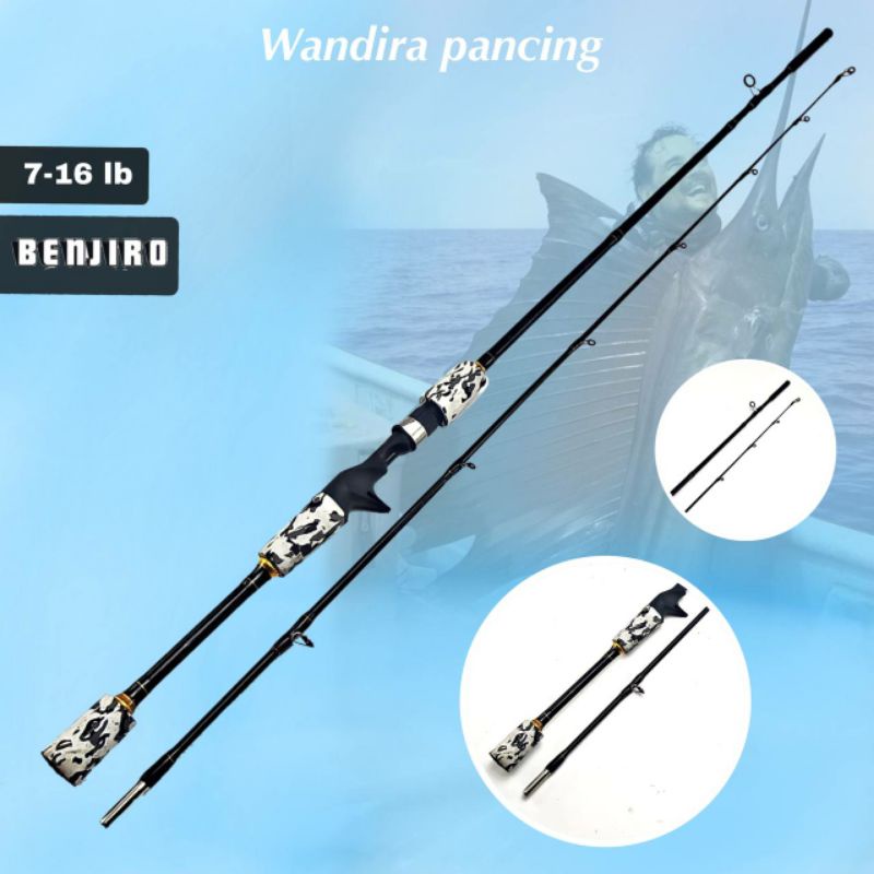 Jual joran bc baitcasting ajiro samurai bahan fiber solid medium 165 ...