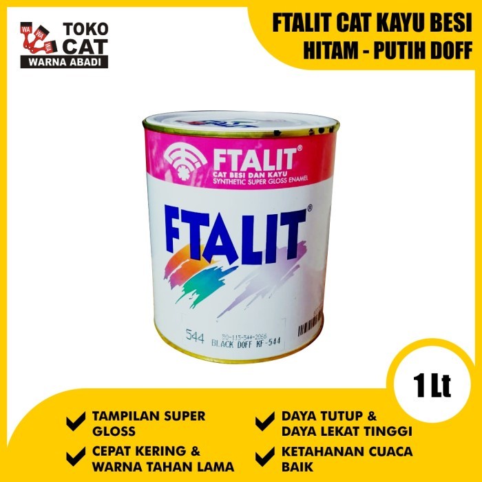 Jual CAT MINYAK FTALIT WARNA HITAM DOFF 544 DAN PUTIH DOFF 559 | Shopee ...