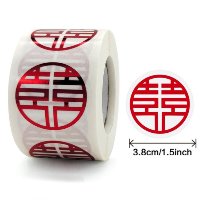 Jual Sticker Suang Xi Kawinan Double Happiness Stiker Xuang Xi Sangjit ...