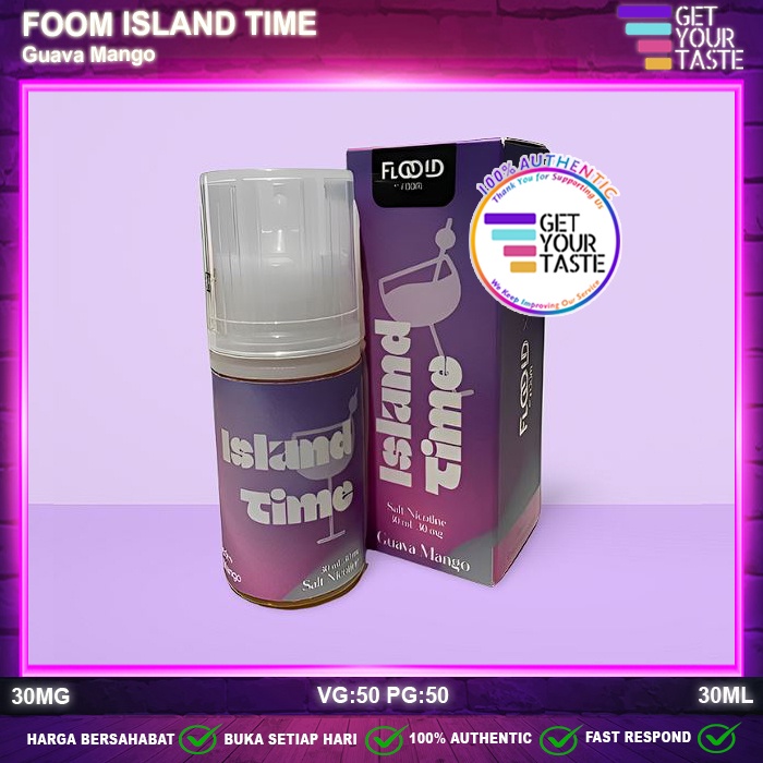 Jual Liquid Foom Island Time Guava Mango Salt Nic 30ML Drink Series ...