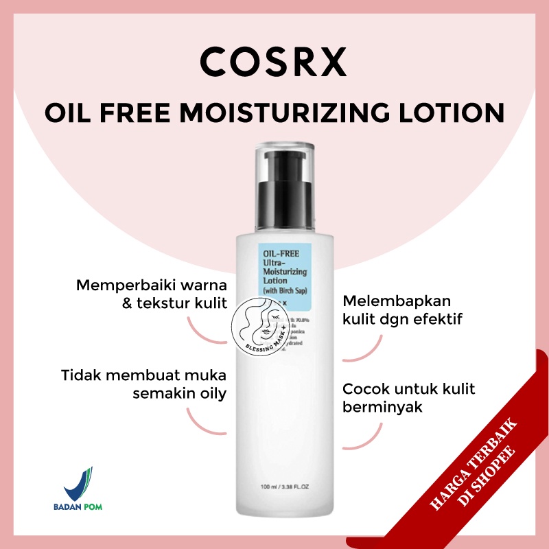 Jual COSRX Oil Free Ultra Moist Lotion - 100mL | Shopee Indonesia