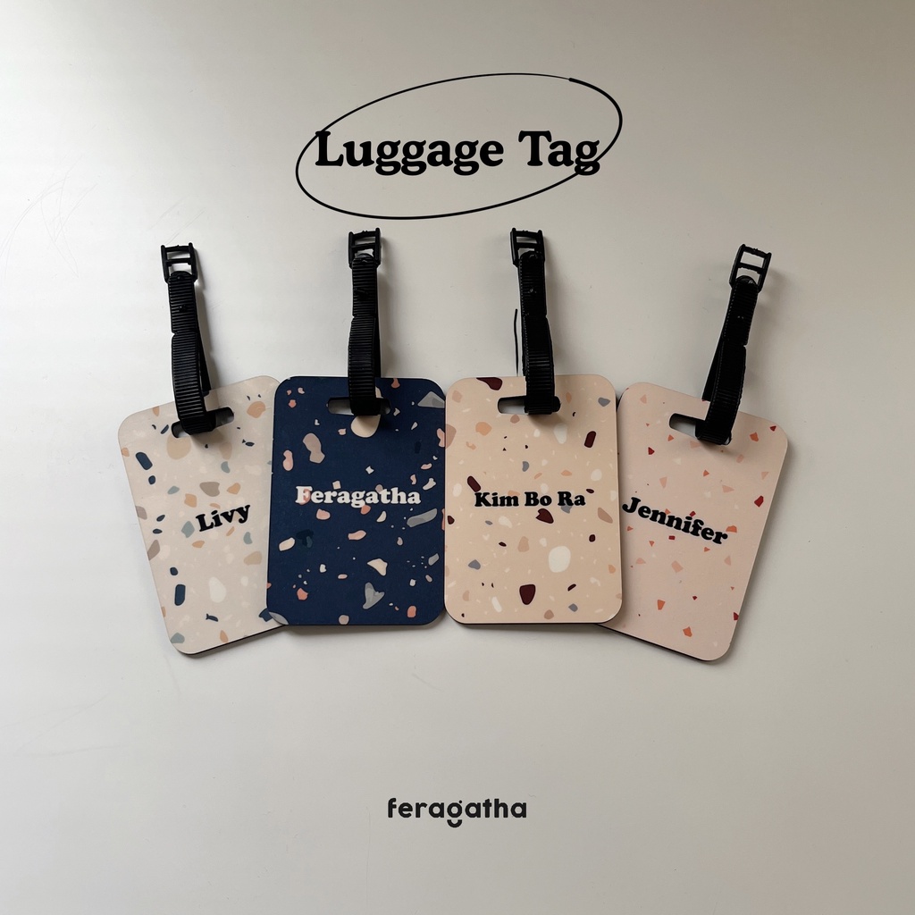 Jual Feragatha Custom Luggage Tag Bag Tag Tas Koper Terrazzo Aksesoris ...