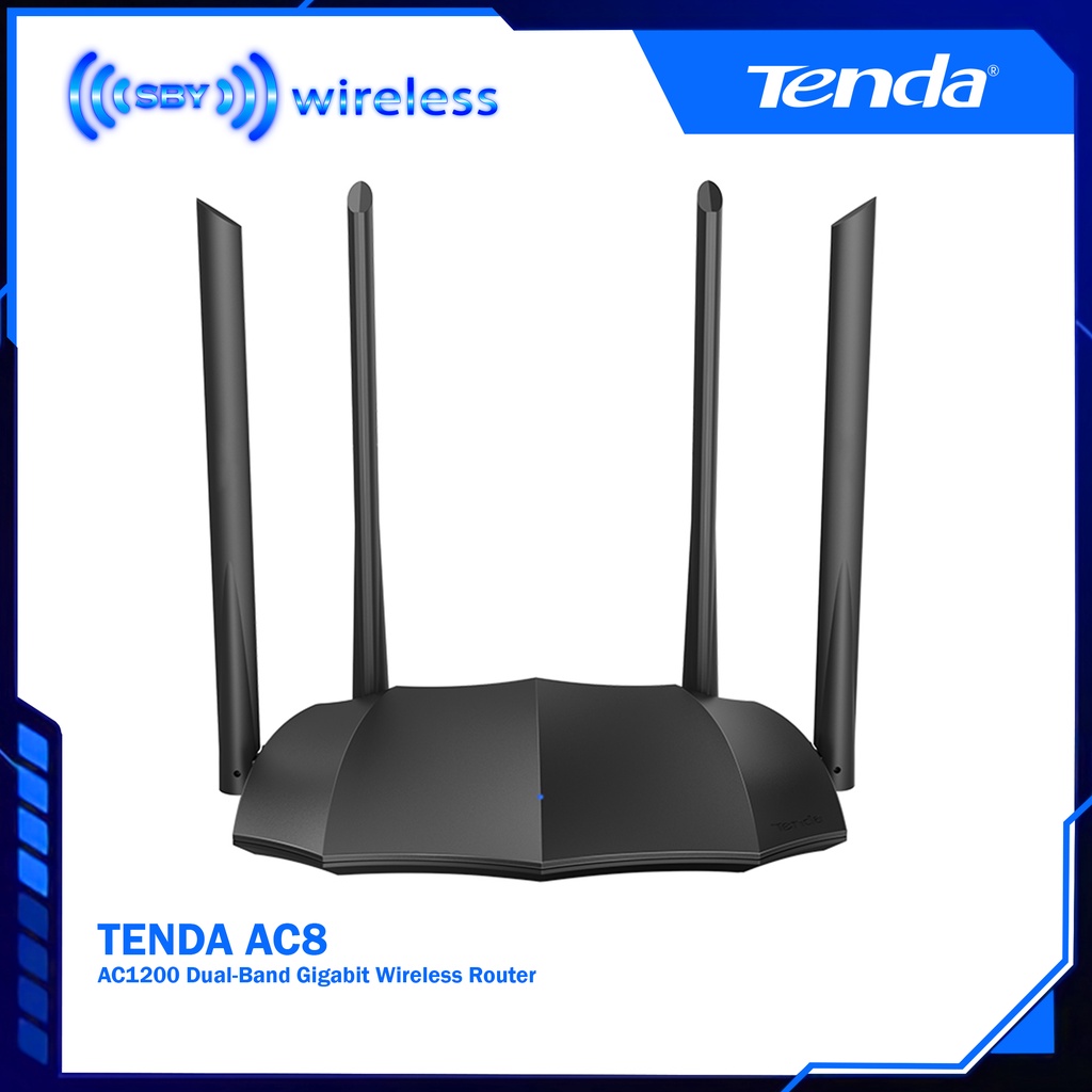 Jual Tenda AC8 AC1200 Dual-Band Gigabit Wireless Router | Shopee Indonesia