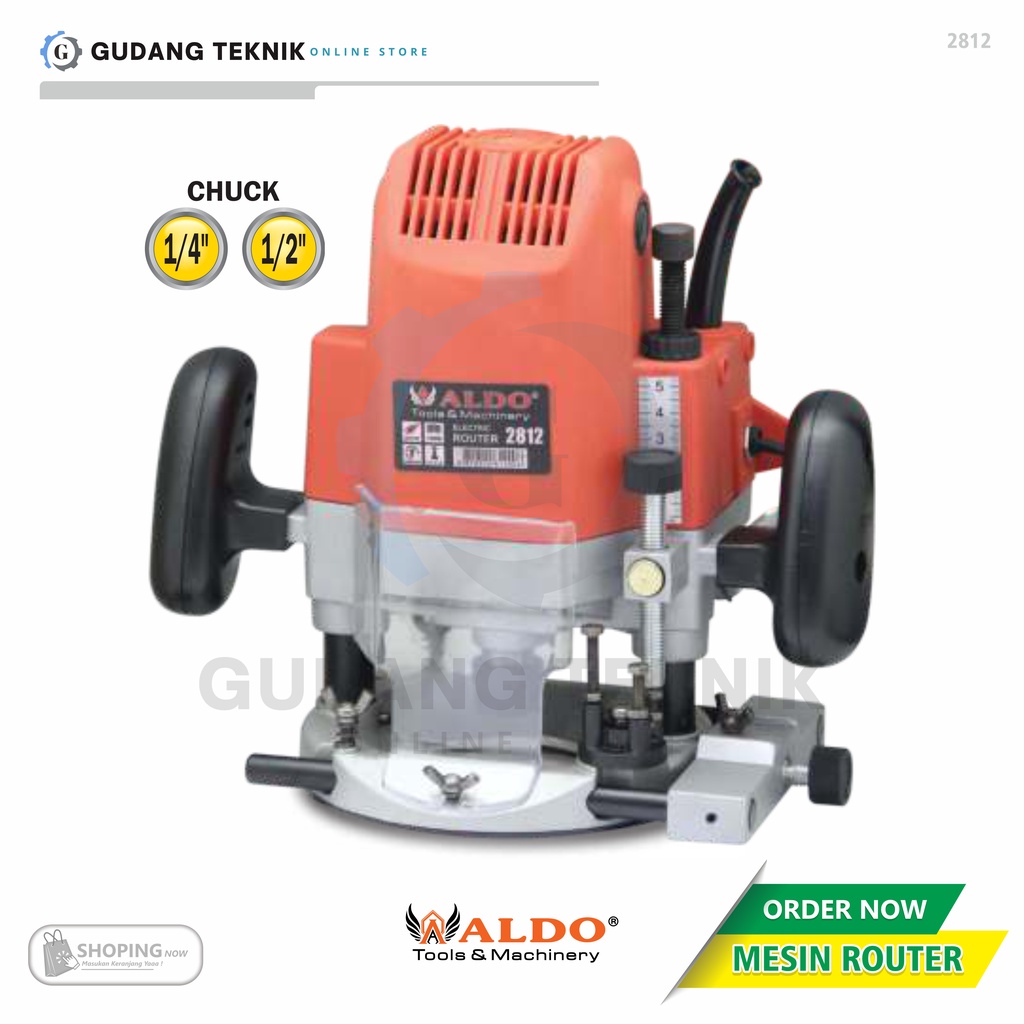 Jual Mesin Router Trimmer 1/4" 1/2" ALDO 2812 / Mesin Profil Kayu Wood ...